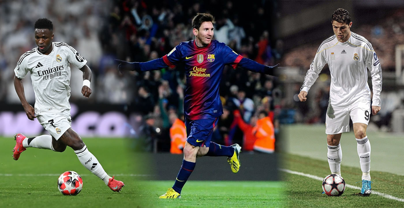 Messi and Ronaldo at the age of Vinicius Jr.